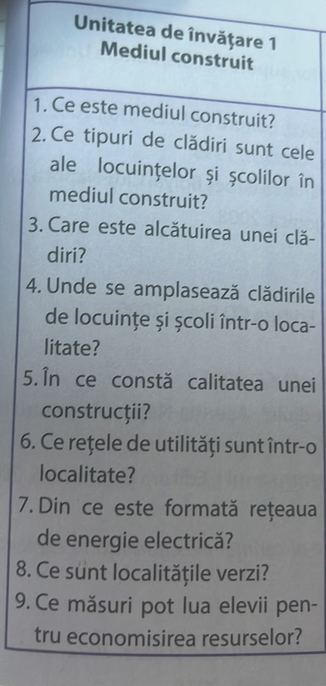 1. Ce este mediul construit? 2. Ce tipuri de | StudyX