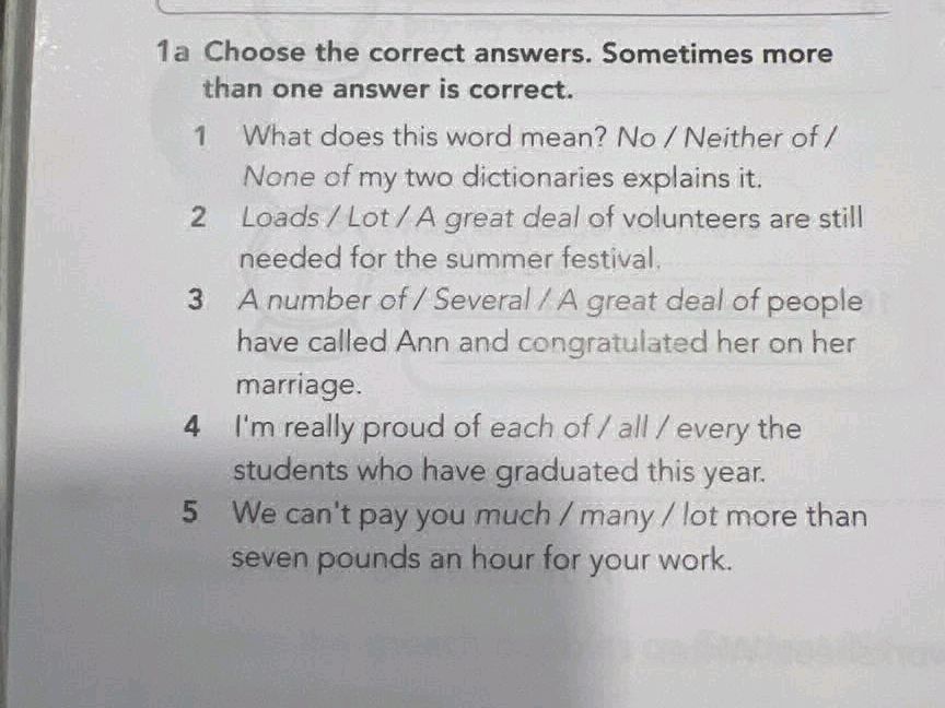 1a Choose the correct answers. Sometimes | StudyX