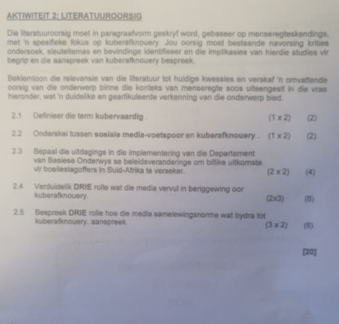 2.1 Definieer die term kubervaardig 2.2 | StudyX