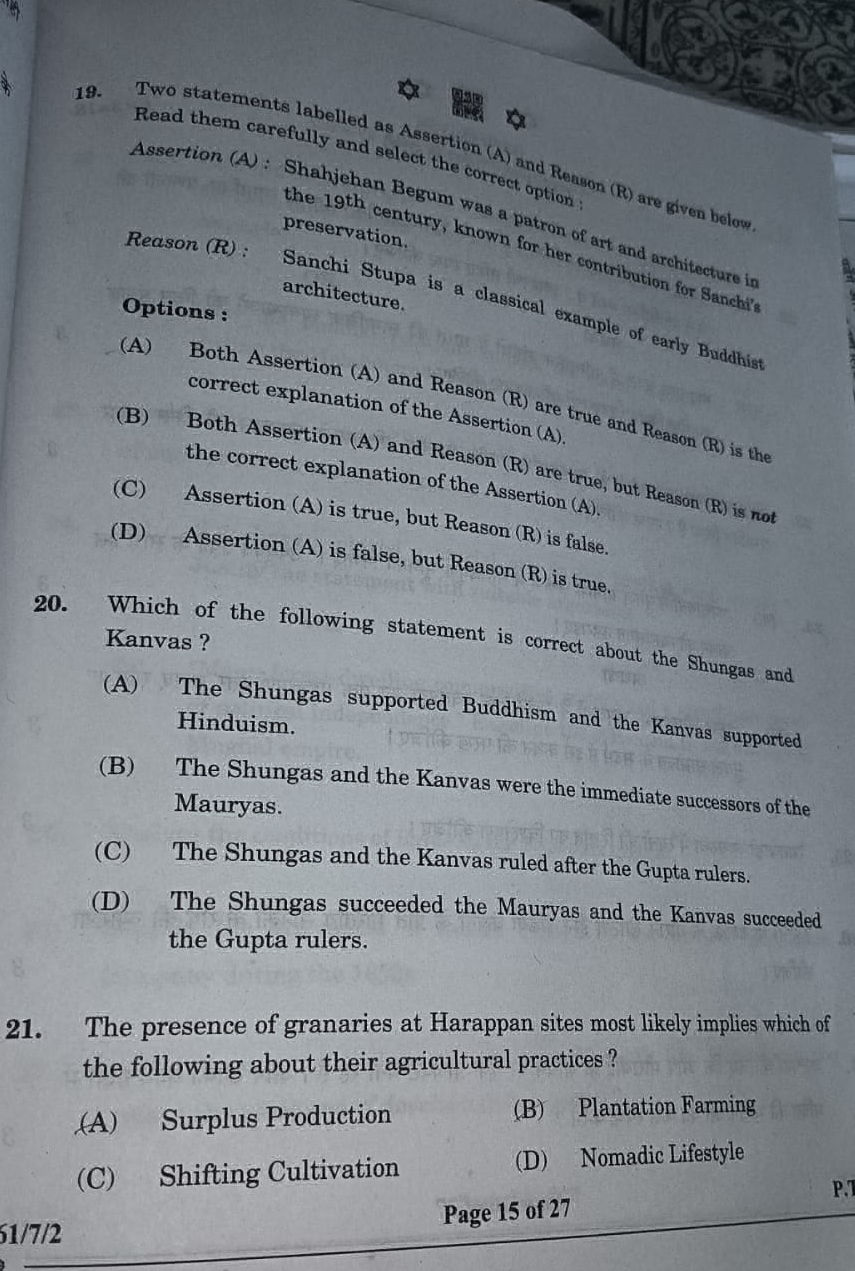 19. Two statements labelled as Assertion (A) | StudyX