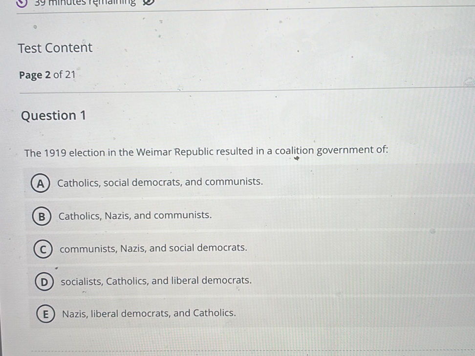 The 1919 election in the Weimar Republic | StudyX