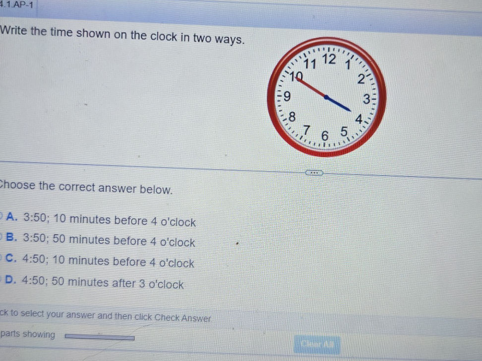 Write the time shown on the clock in two | StudyX