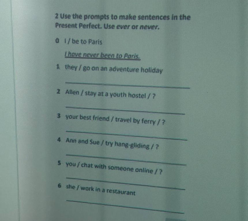 2 Use the prompts to make sentences in the | StudyX