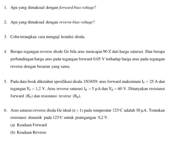 1. Apa yang dimaksud dengan forward bias | StudyX