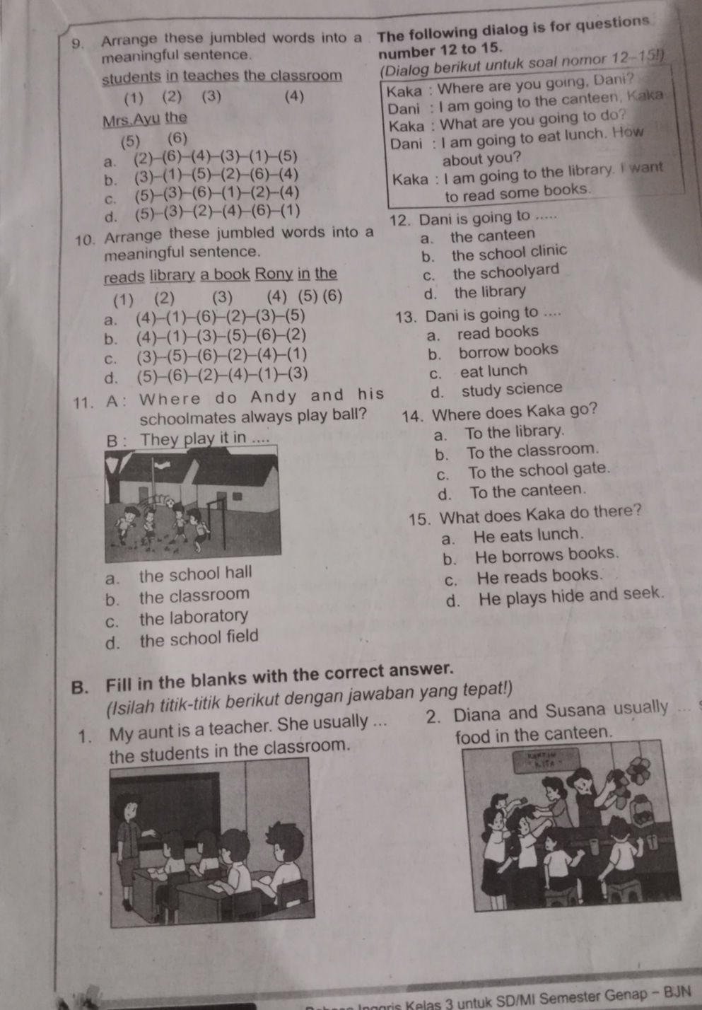 9. Arrange these jumbled words into a | StudyX