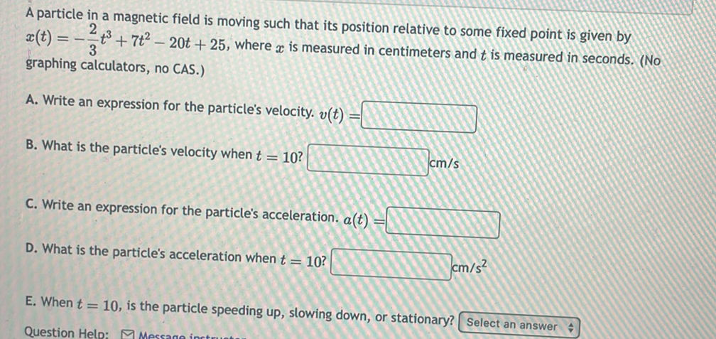 A particle in a magnetic field is moving | StudyX
