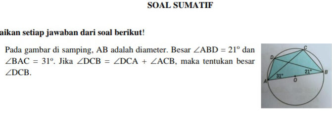 Pada gambar di samping, AB adalah diameter. | StudyX