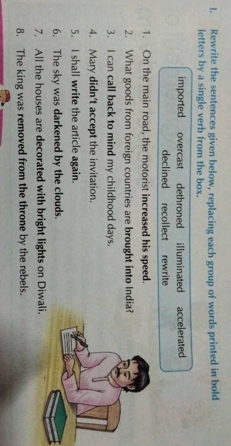 Rewrite the sentences given below, replacing | StudyX