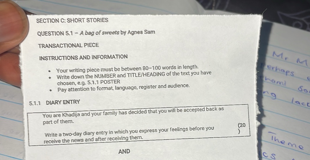 QUESTION 5.1 - A bag of sweets by Agnes Sam | StudyX