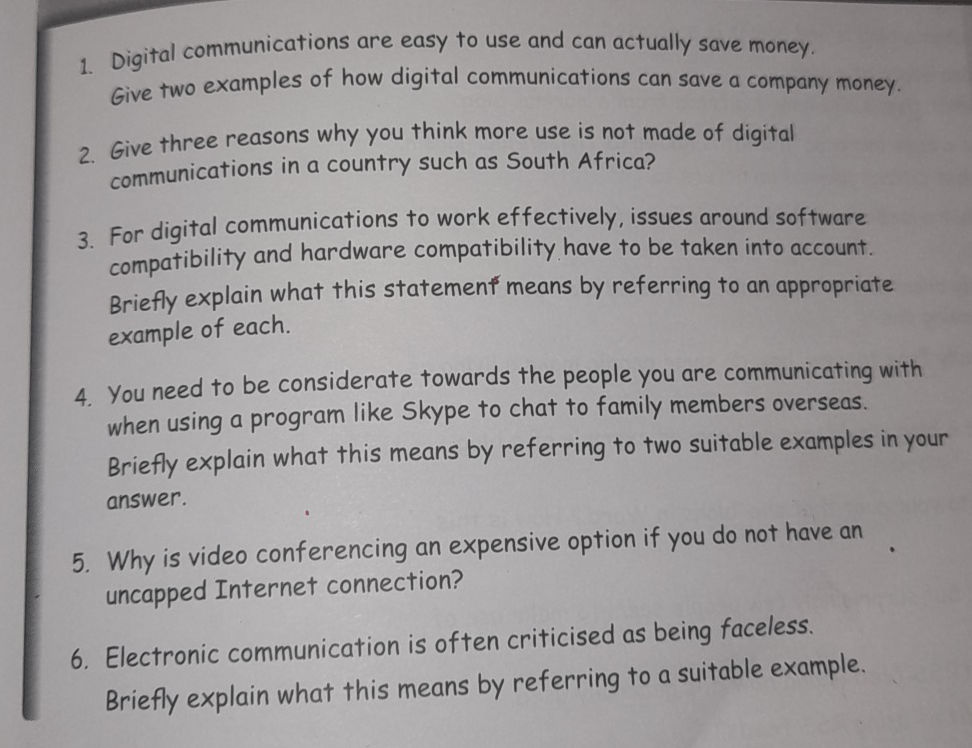 1. Digital communications are easy to use | StudyX