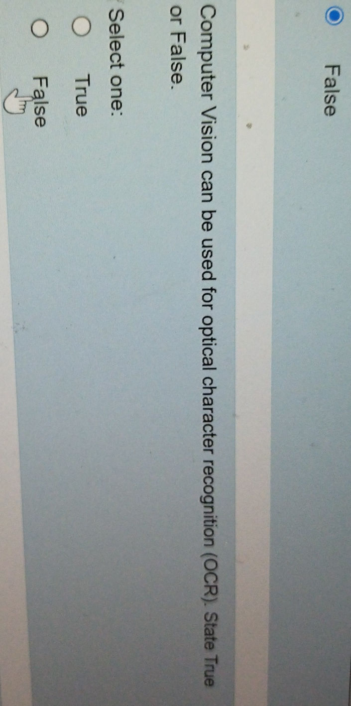 Computer Vision can be used for optical | StudyX