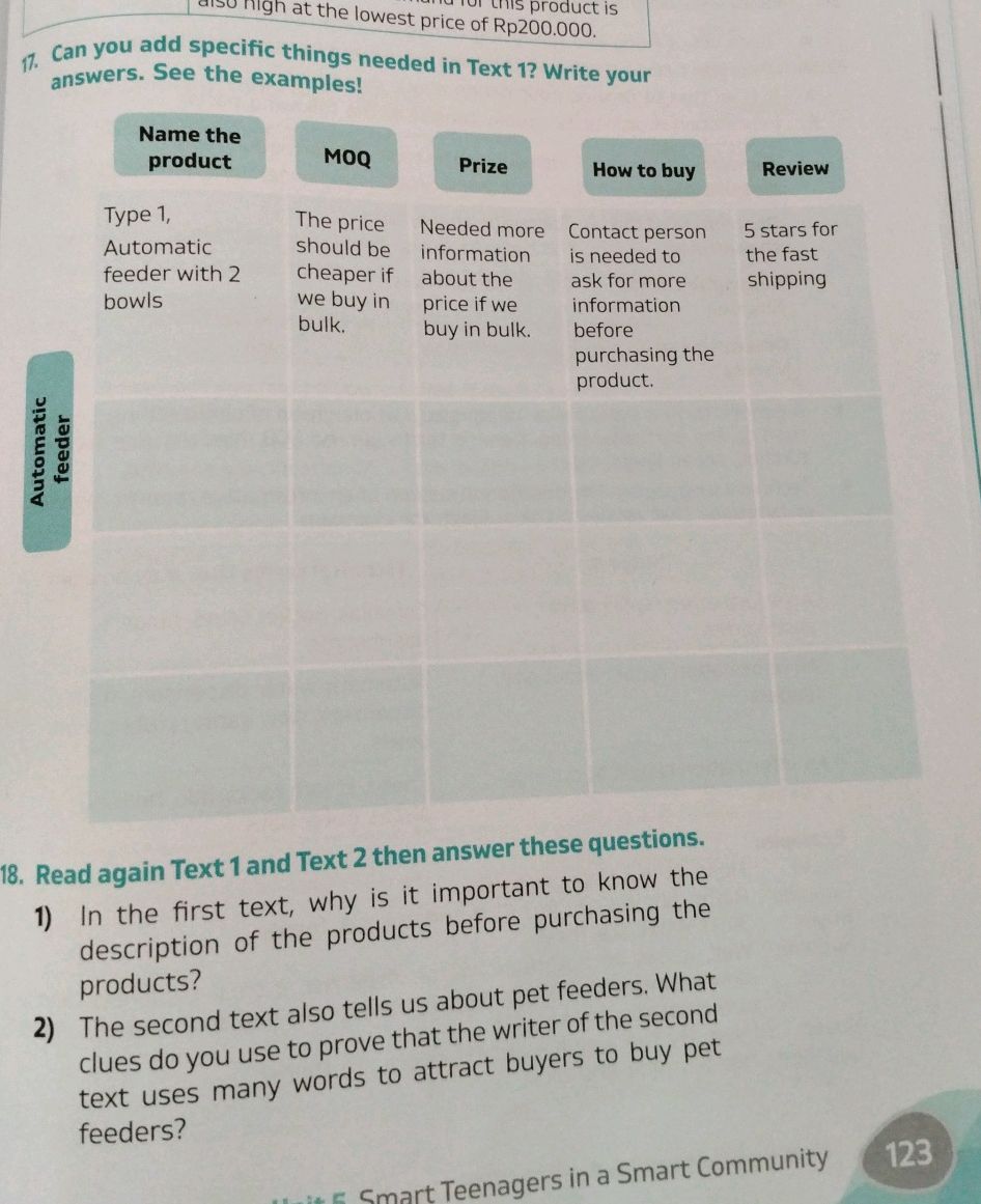 17. Can you add specific things needed in | StudyX