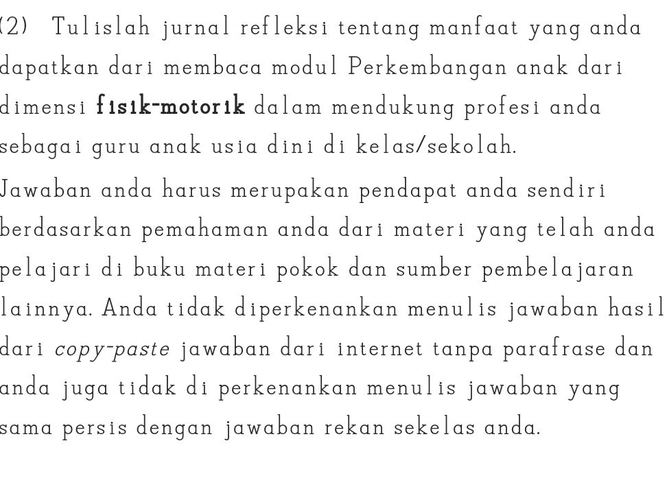 (2) Tulislah jurnal refleksi tentang manfaat | StudyX