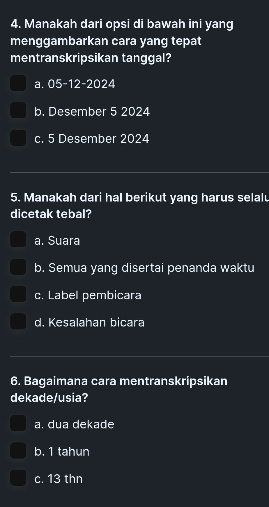 4. Manakah dari opsi di bawah ini yang | StudyX