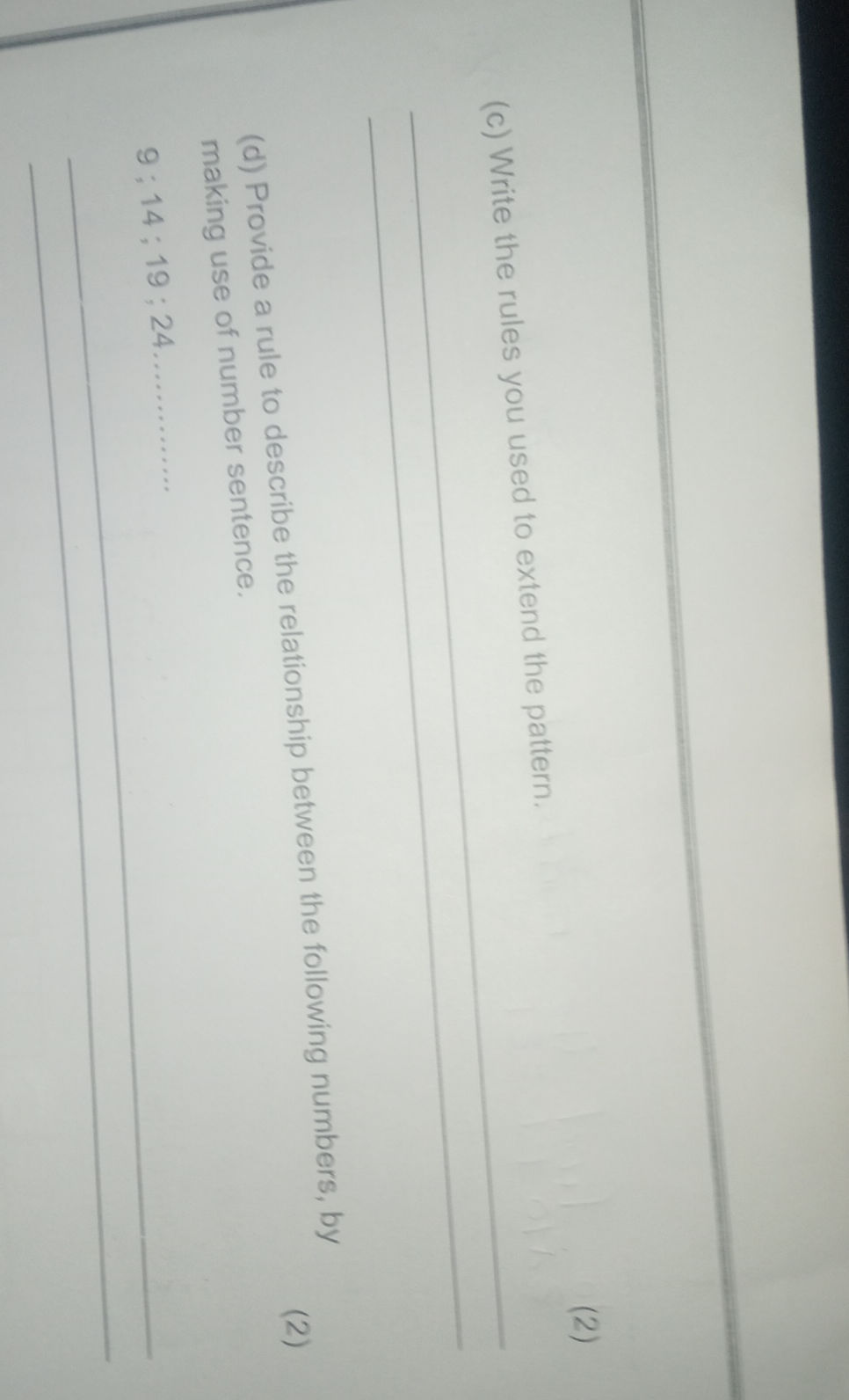 (c) Write the rules you used to extend the | StudyX