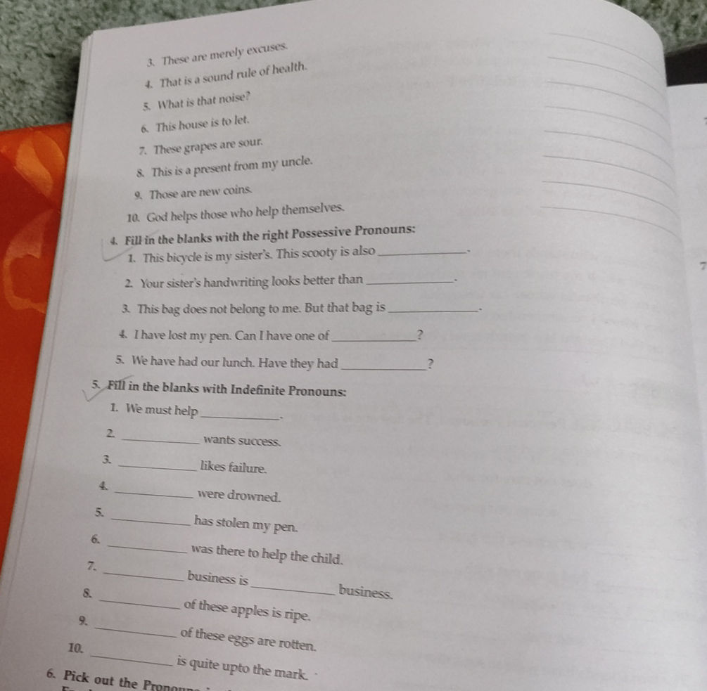 4. Fill in the blanks with the right | StudyX