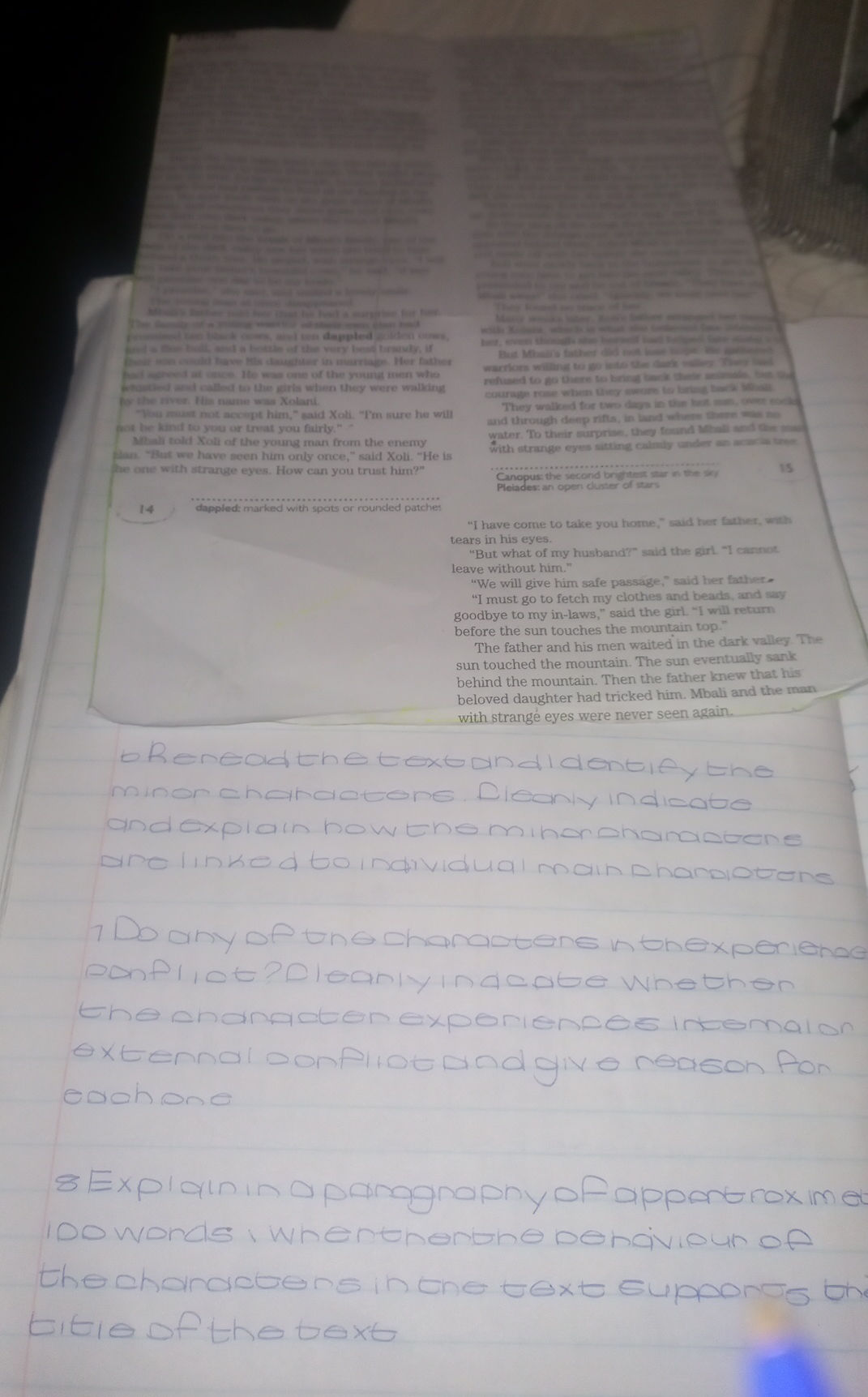 6. Reread the text and identify the minor | StudyX