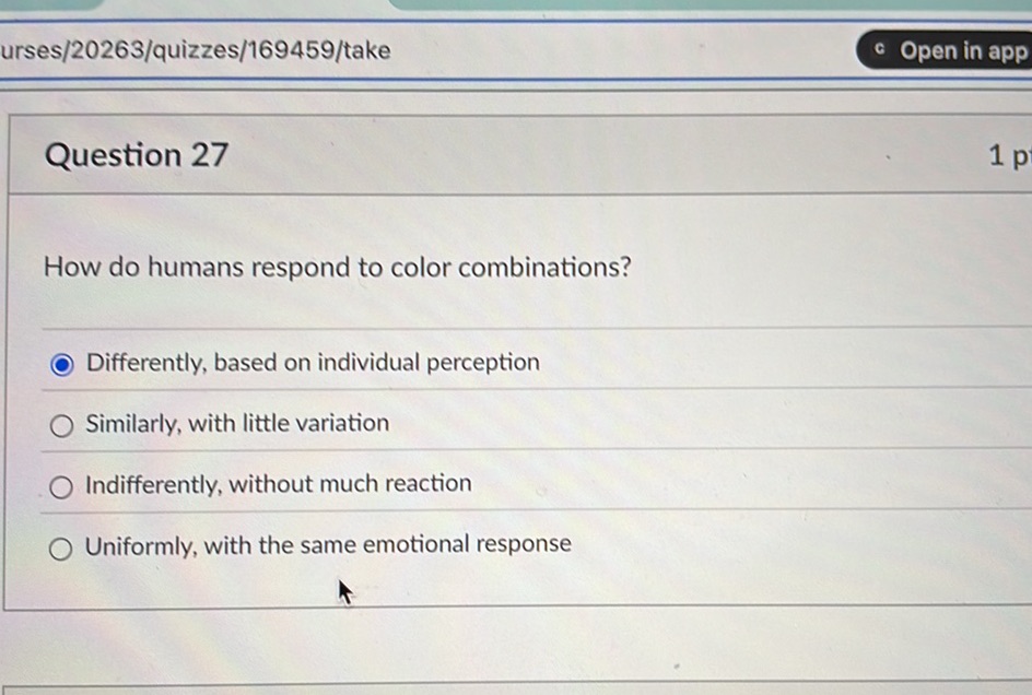 How do humans respond to color combinations? | StudyX