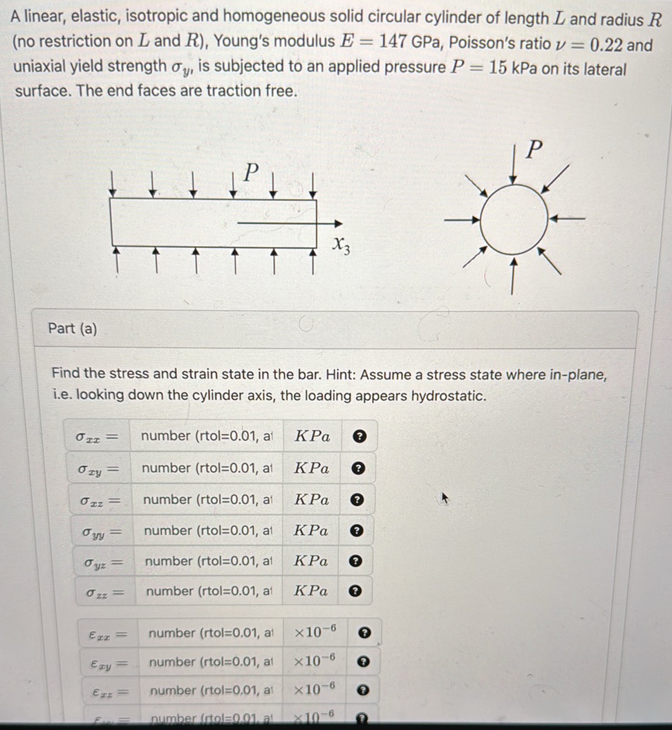 A linear, elastic, isotropic and homogeneous | StudyX
