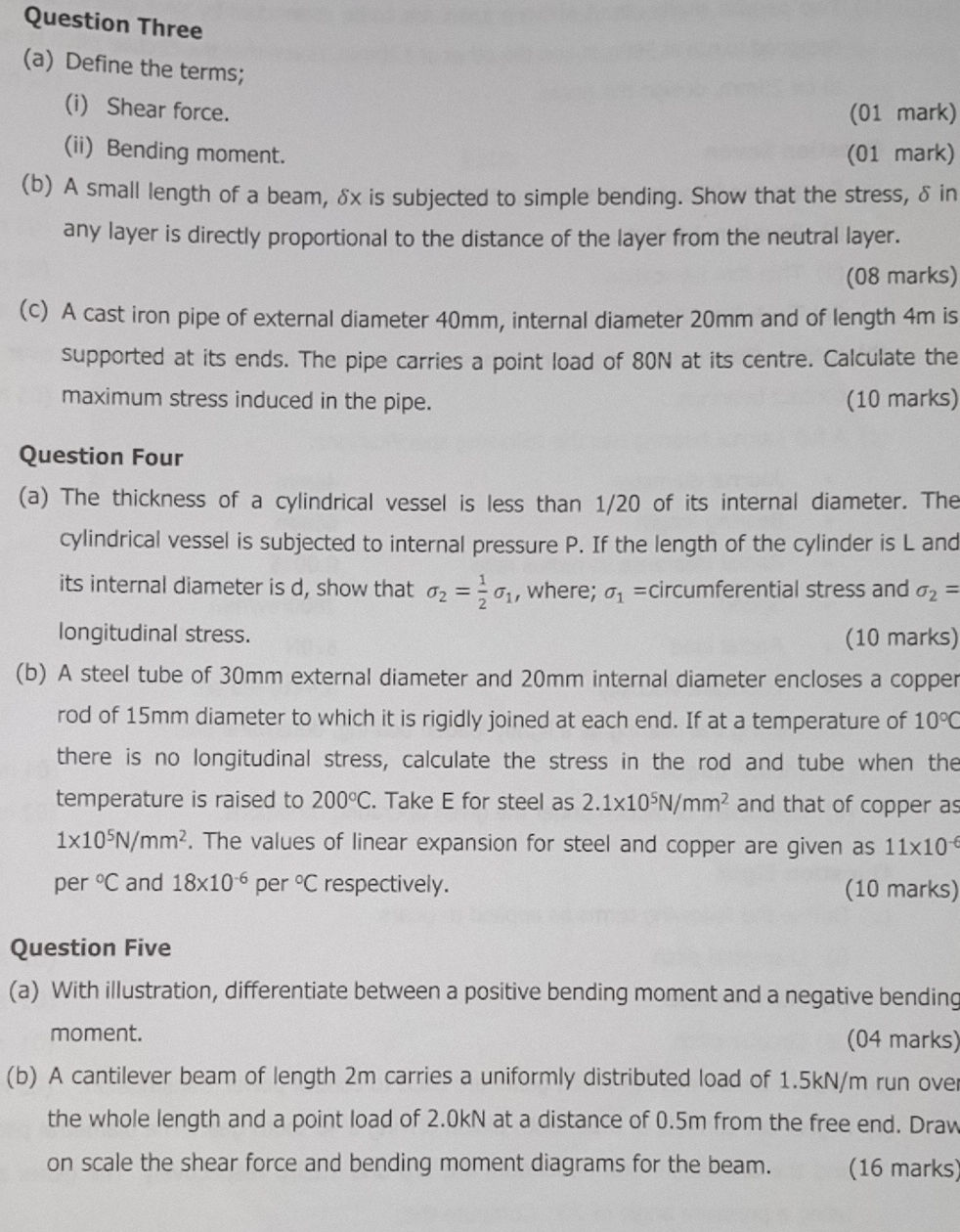 Question Three (a) Define the terms; (i) | StudyX