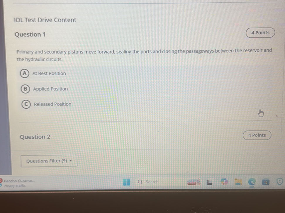 Question 1 Primary and secondary pistons | StudyX