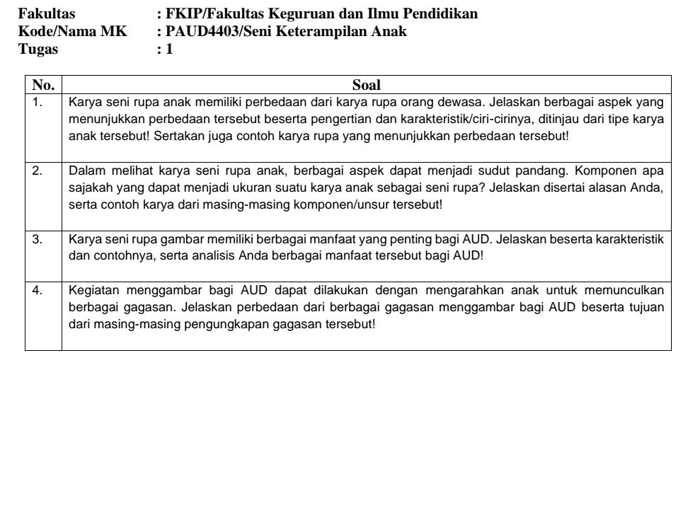 1. Karya seni rupa anak memiliki perbedaan | StudyX
