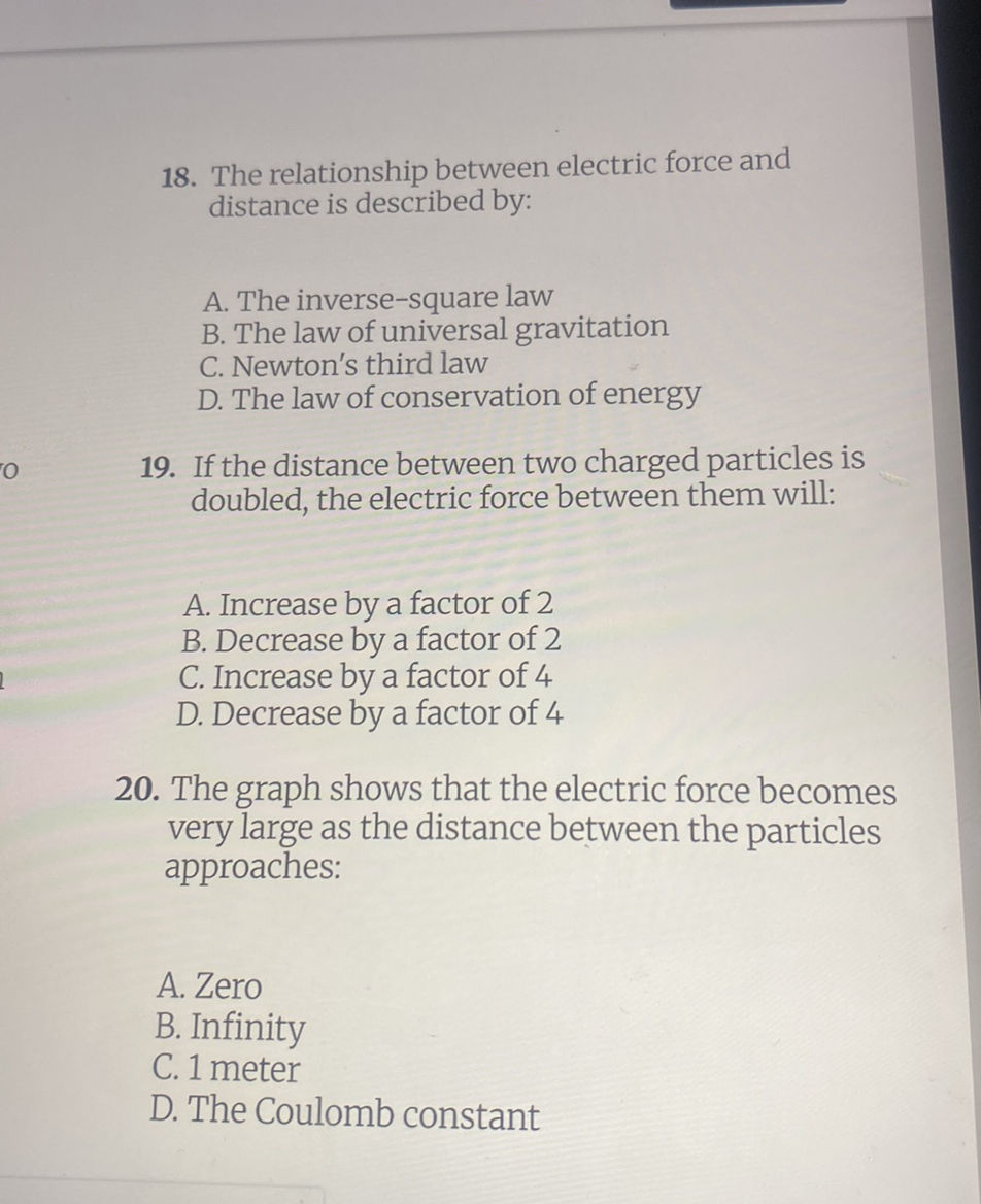 18. The relationship between electric force | StudyX