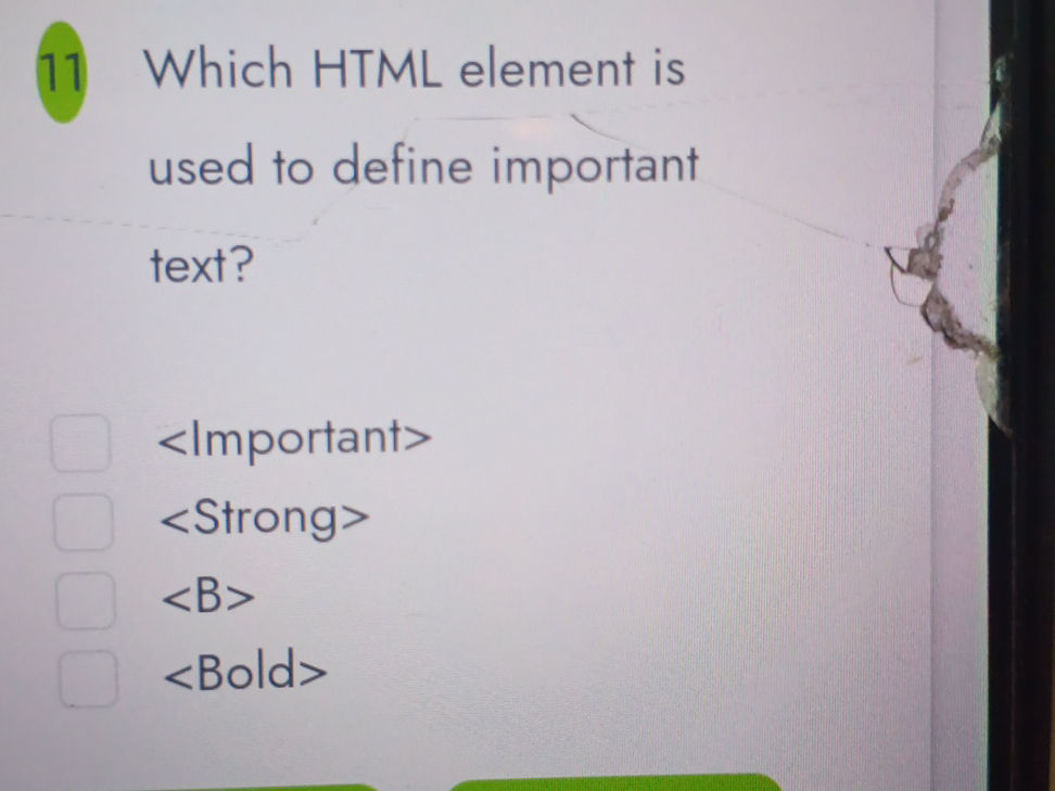 Which HTML element is used to define | StudyX