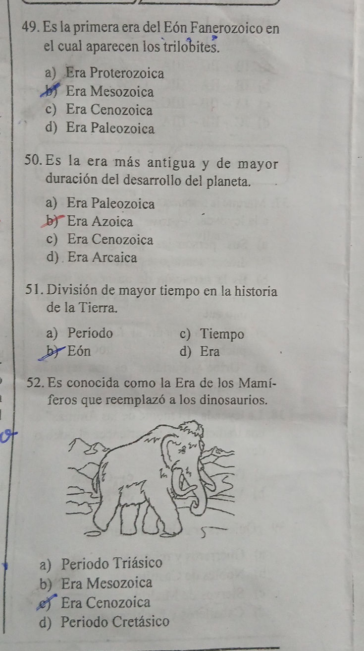 49. Es la primera era del Eón Fanerozoico en | StudyX