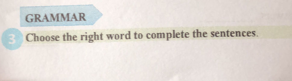 3 Choose the right word to complete the | StudyX