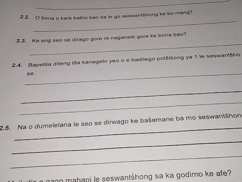 2.2. O bona o kare batho bao ba le go | StudyX