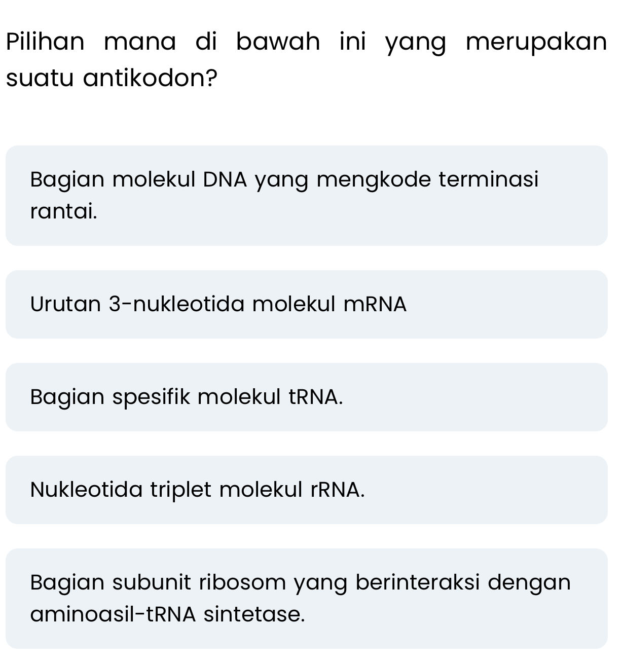 Pilihan mana di bawah ini yang merupakan | StudyX