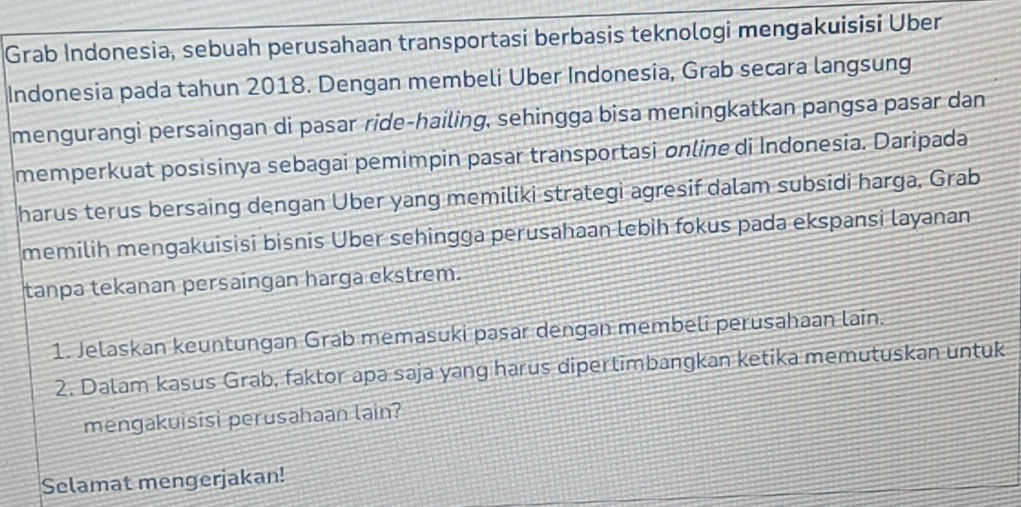 Grab Indonesia, sebuah perusahaan | StudyX