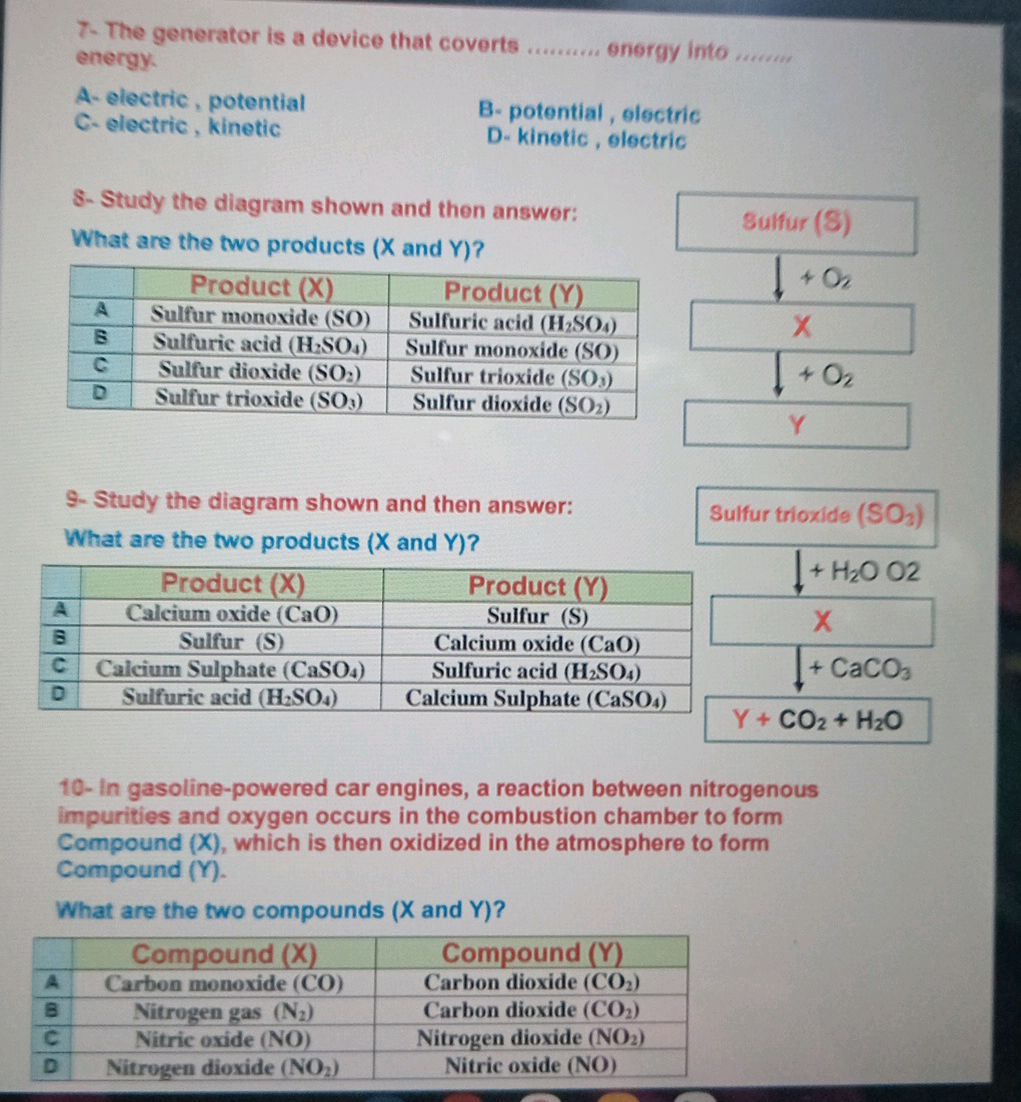 7- The generator is a device that coverts | StudyX