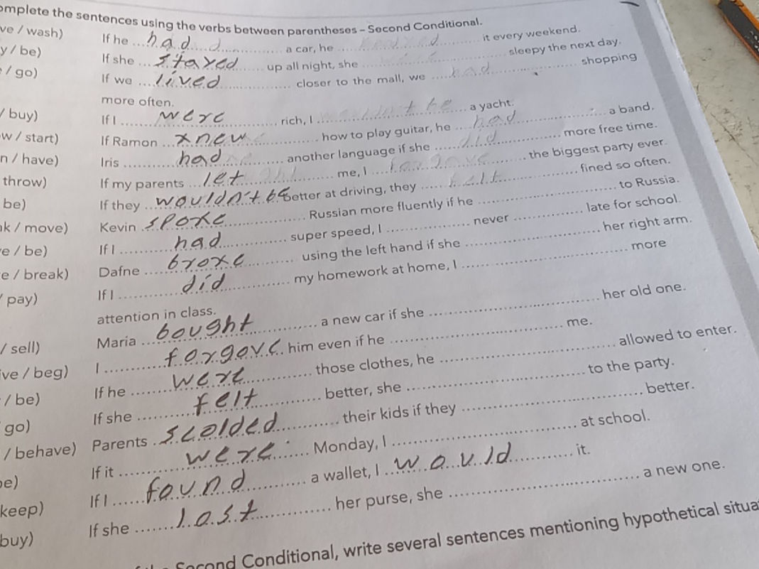 Complete the sentences using the verbs | StudyX