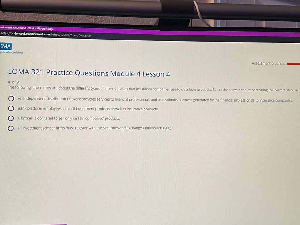 LOMA 321 Practice Questions Module 4 Lesson | StudyX