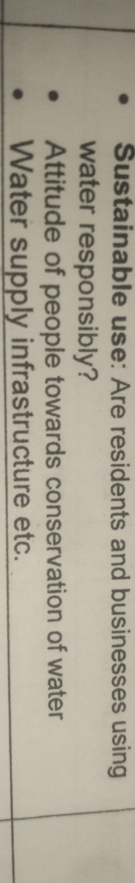 Sustainable use: Are residents and | StudyX