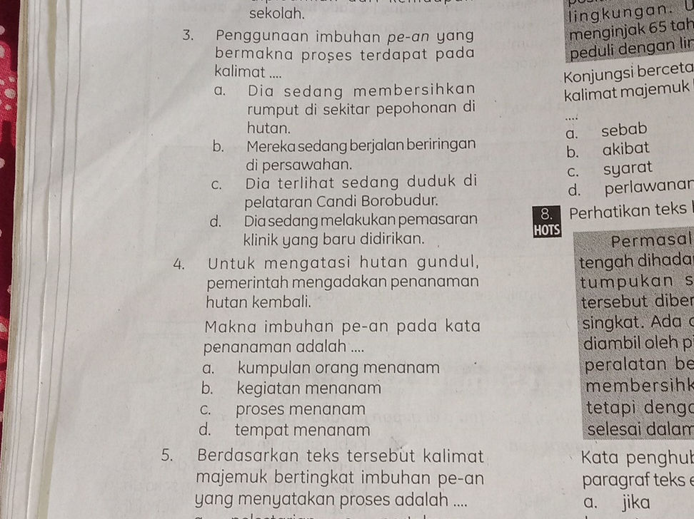 3. Penggunaan imbuhan pe-an yang bermakna | StudyX
