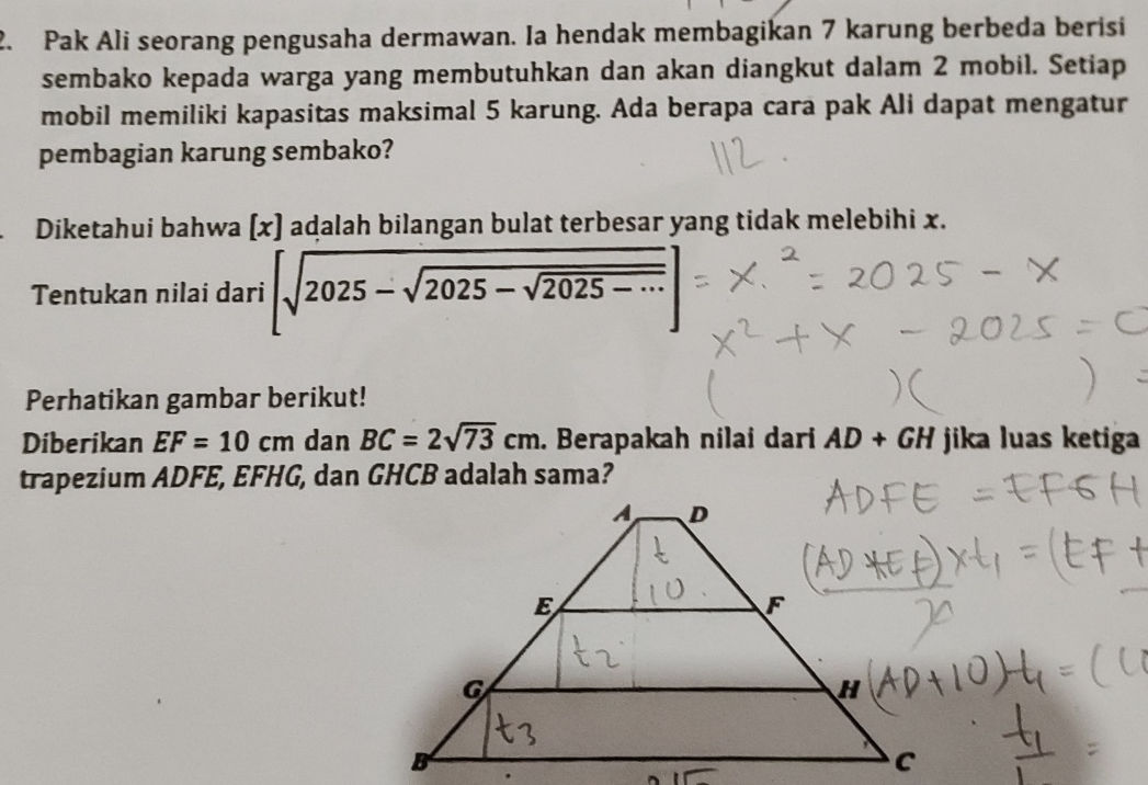 Pak Ali seorang pengusaha dermawan. Ia | StudyX