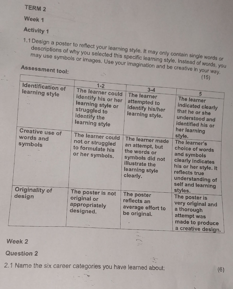 TERM 2 Week 1 Activity 1 1.1 Design a poster | StudyX