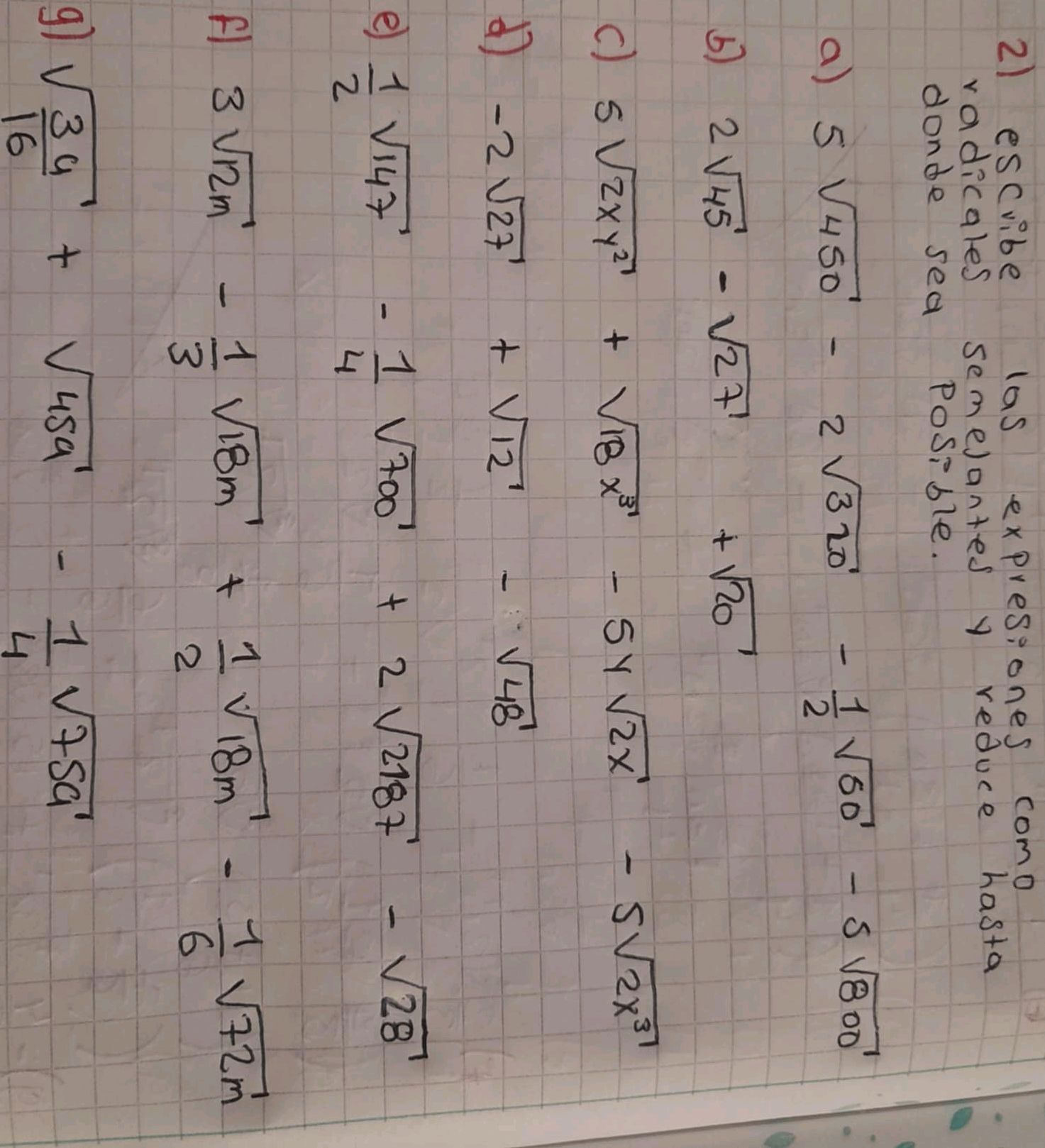 2) escribe las expresiones como radicales | StudyX