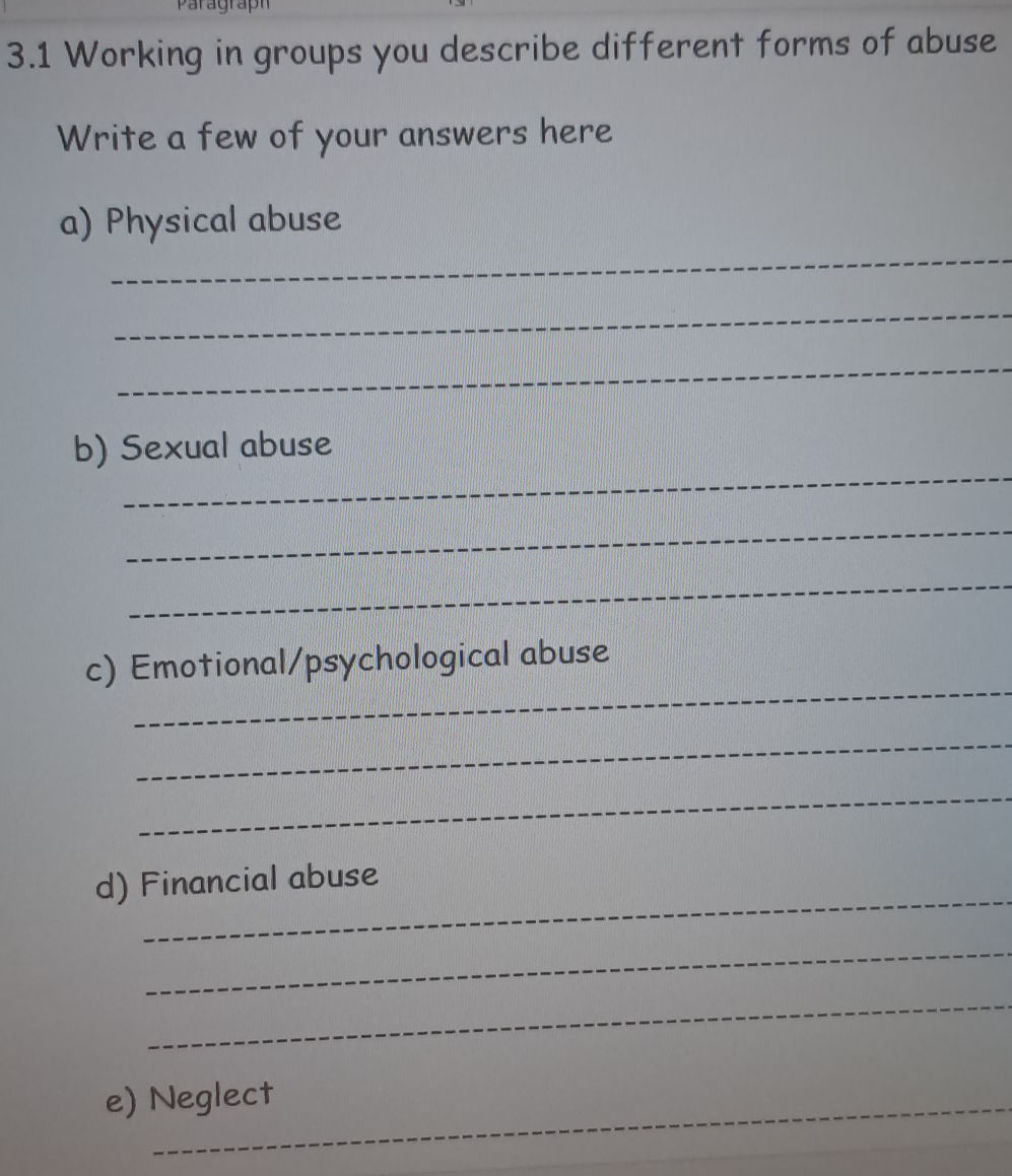 3.1 Working in groups you describe different | StudyX