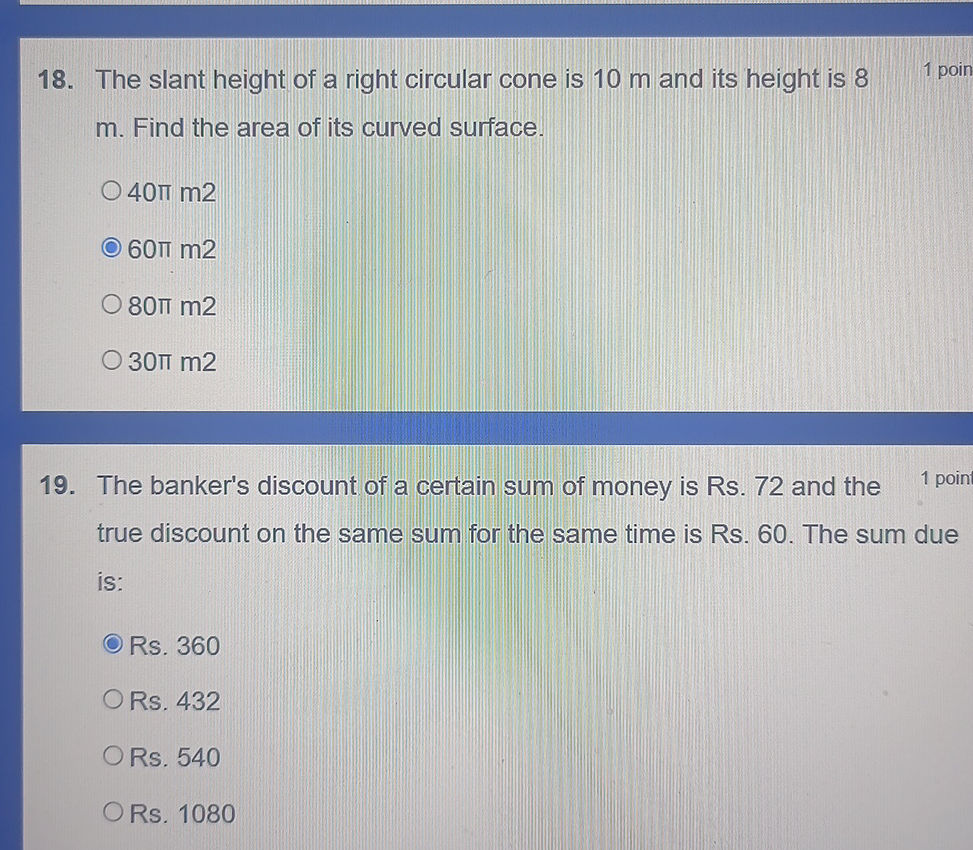 18. The slant height of a right circular | StudyX