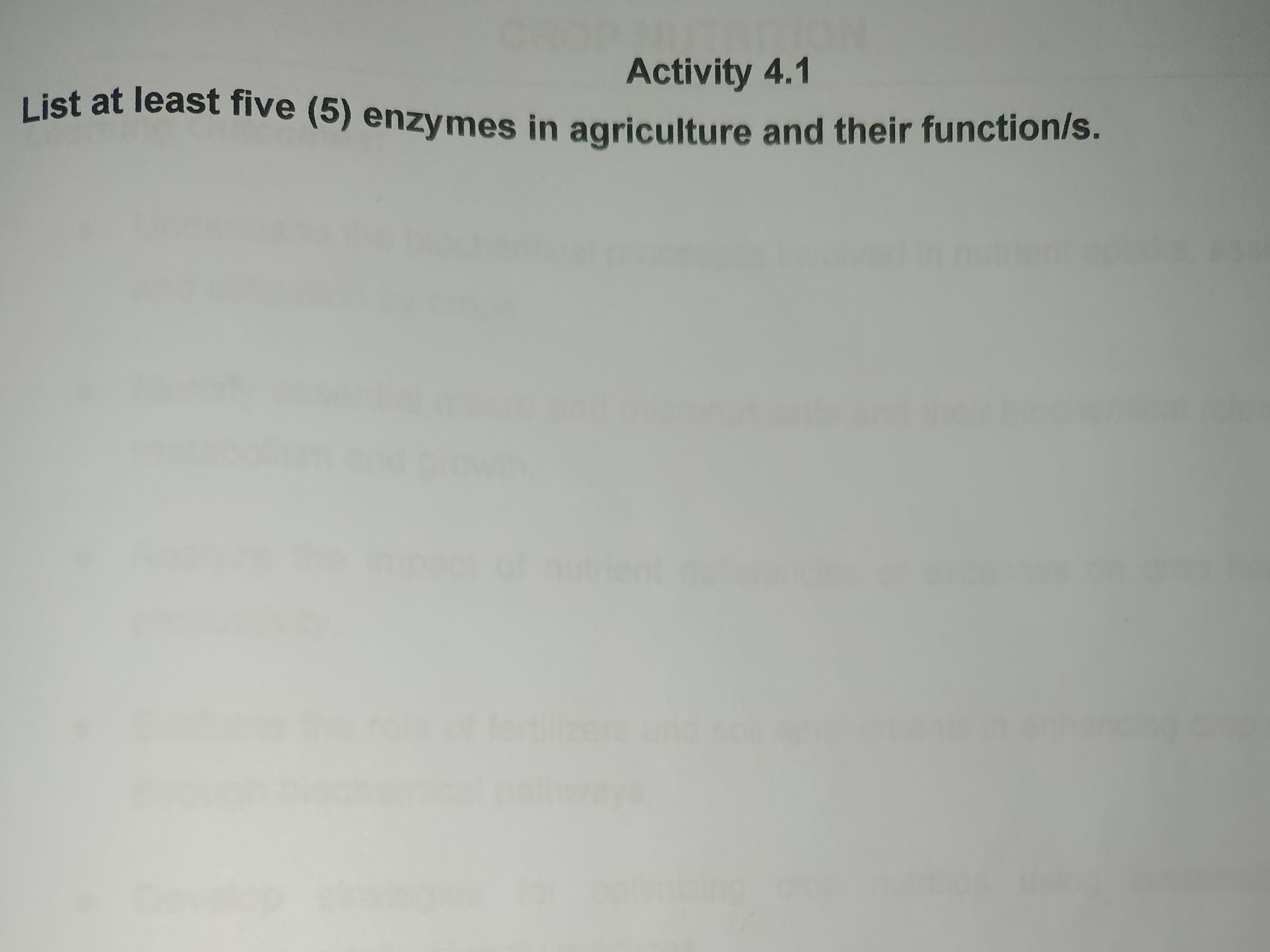 List at least five (5) enzymes in | StudyX