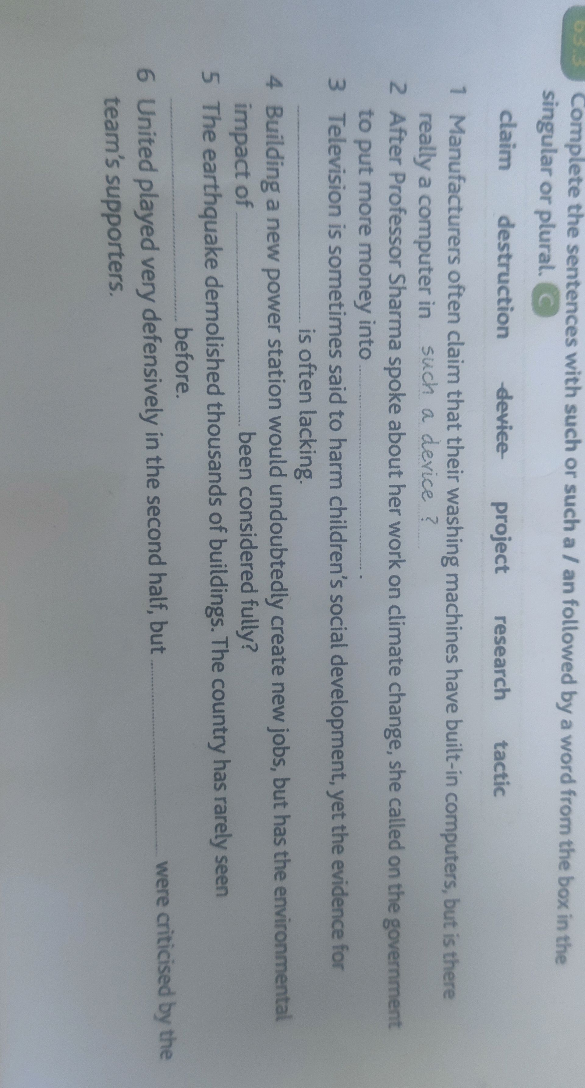 Complete the sentences with such or such a / | StudyX