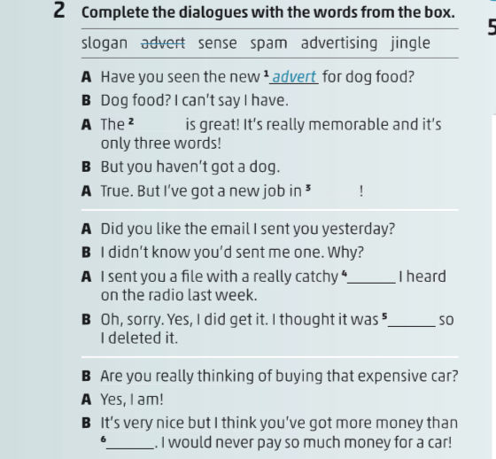 Complete the dialogues with the words from | StudyX