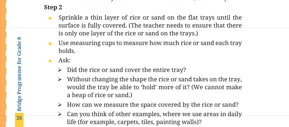 Sprinkle a thin layer of rice or sand on the | StudyX