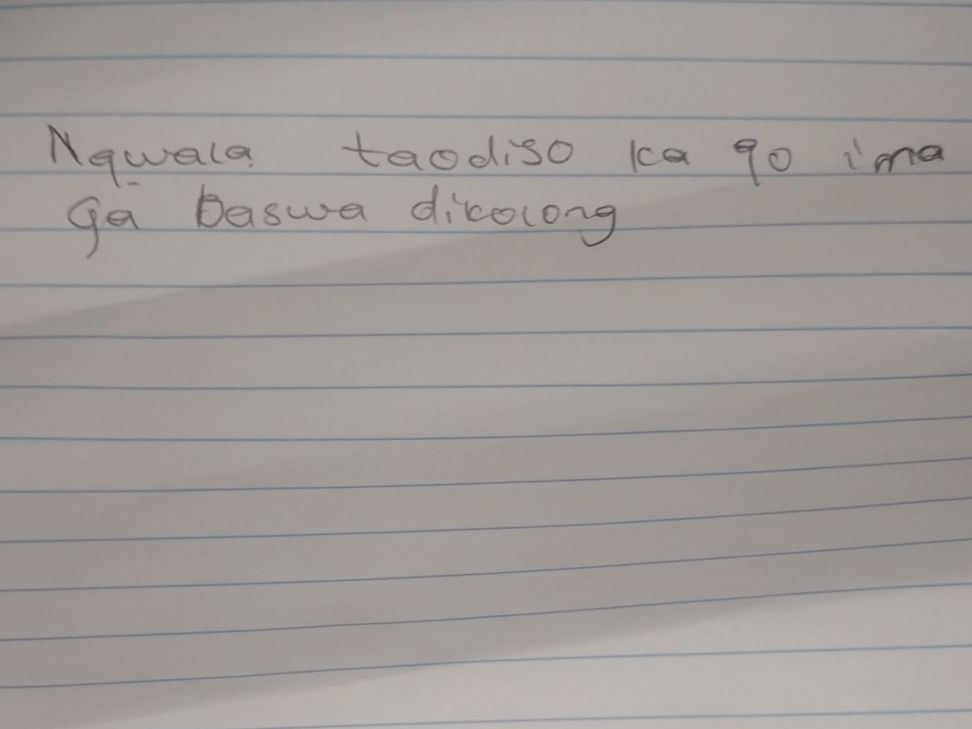 Nqwala taodiso ka 90 i'ma Ga baswa dicolong | StudyX