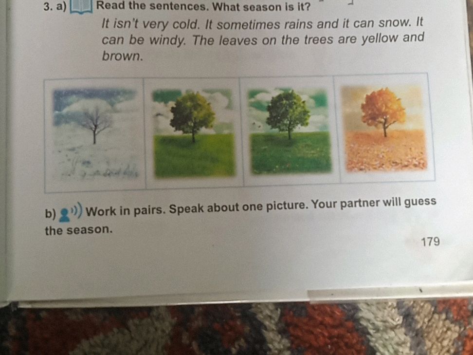 3. a) Read the sentences. What season is it? | StudyX