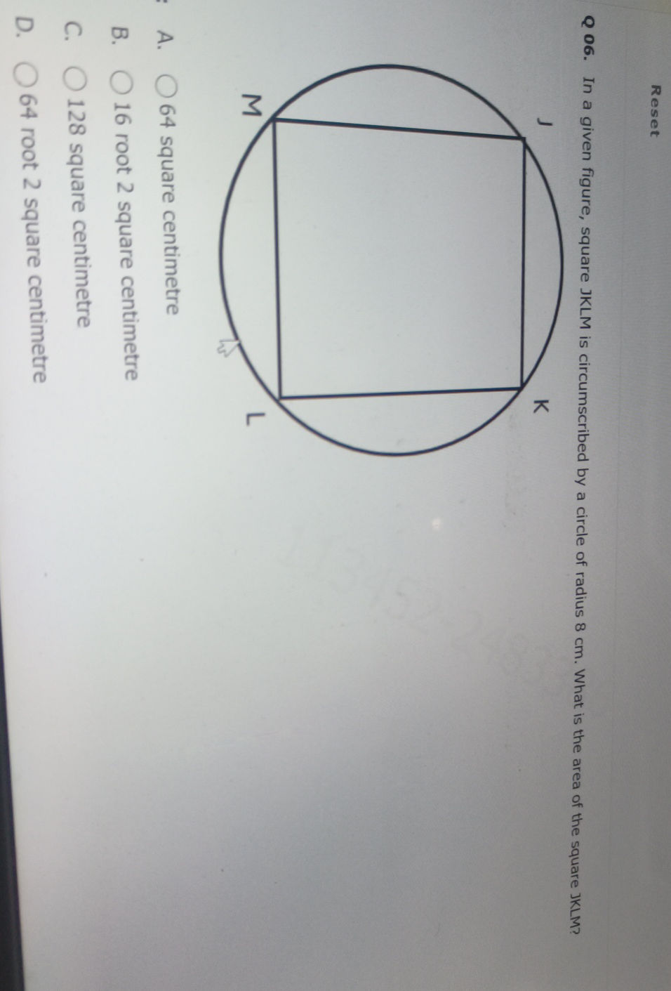Q 06. In a given figure, square JKLM is | StudyX